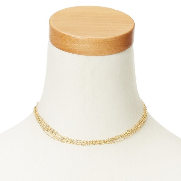 Icing | Jewelry | New Gold Chains Layered Choker Necklace Nwt | Poshmark